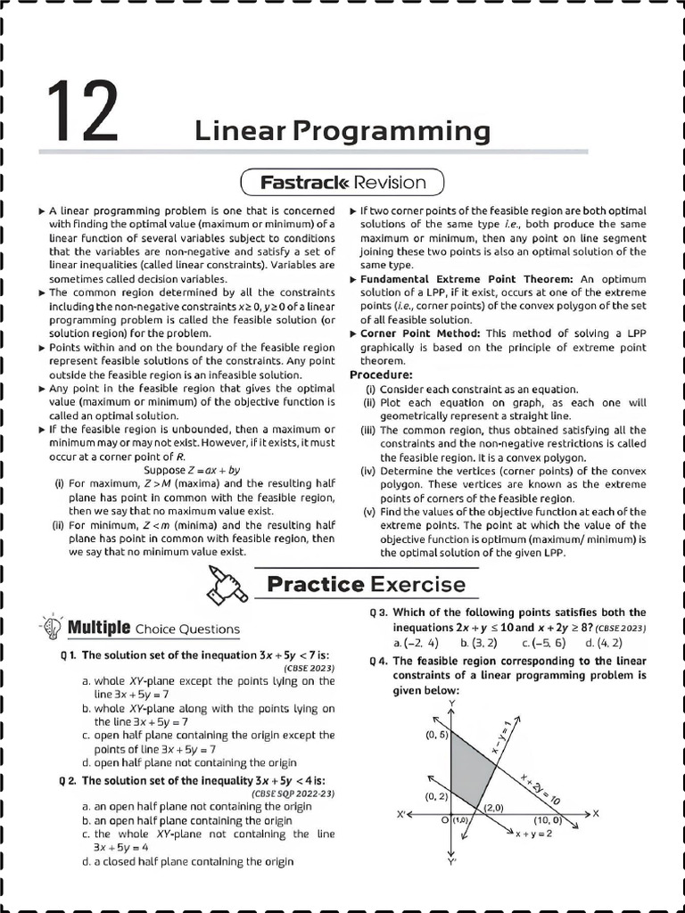 Chapter 12 Linear Programming | PDF