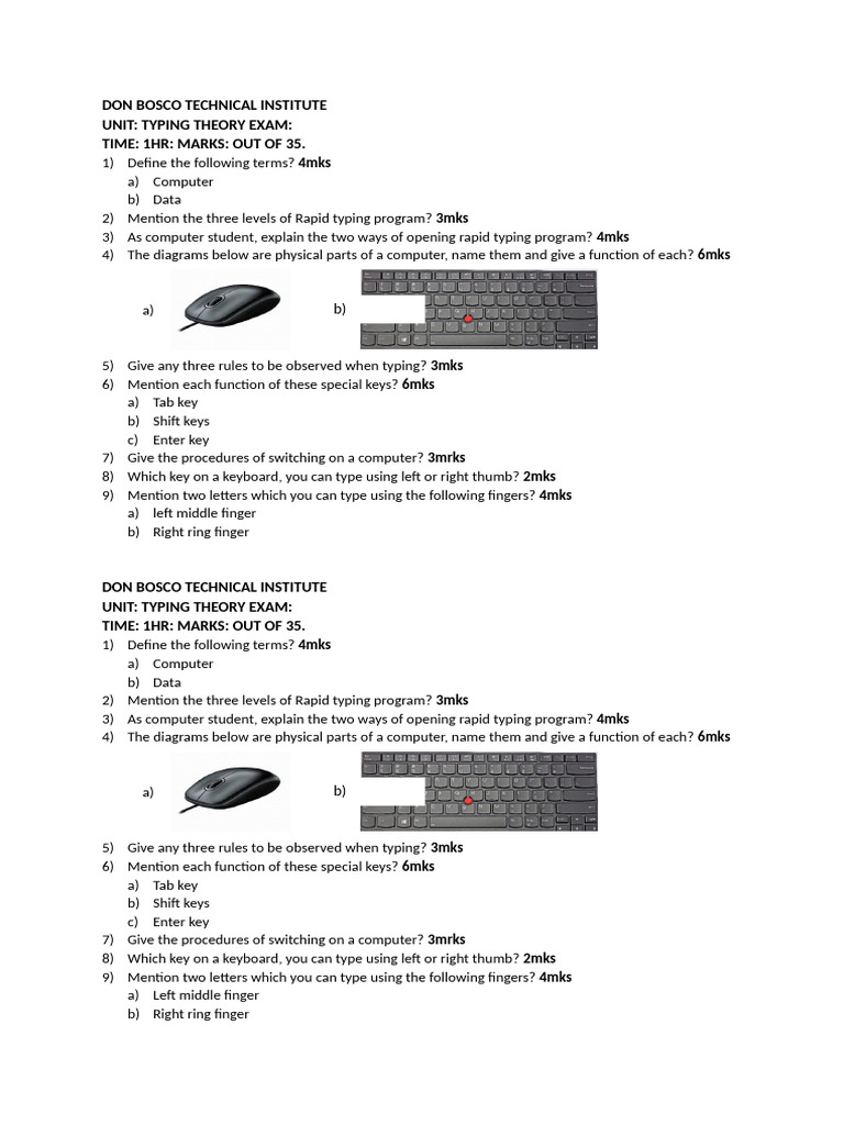 Typing Theory Exam Guide | PDF