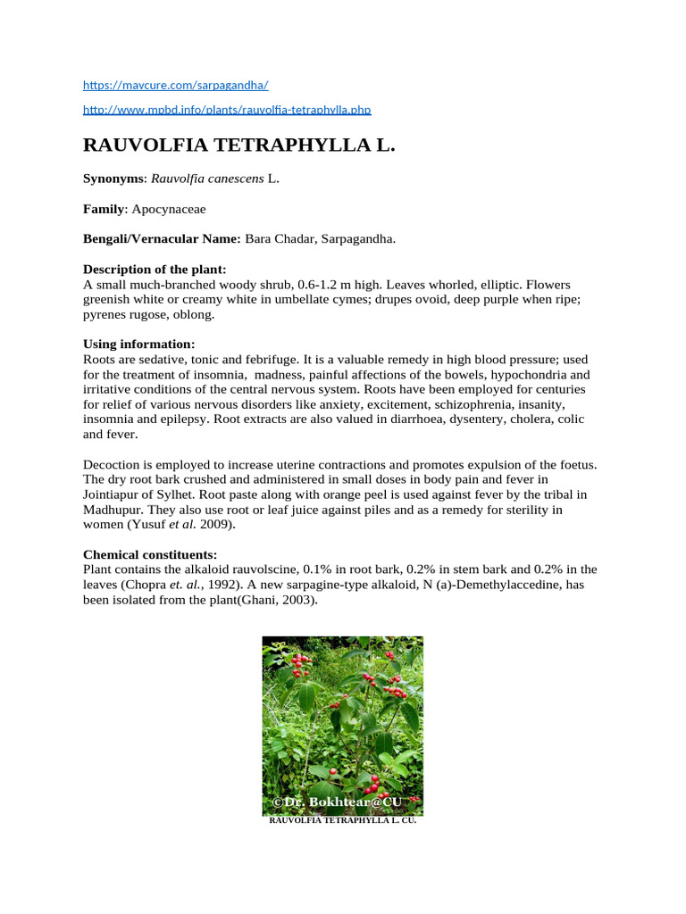 Medicinal Plant Uses | PDF