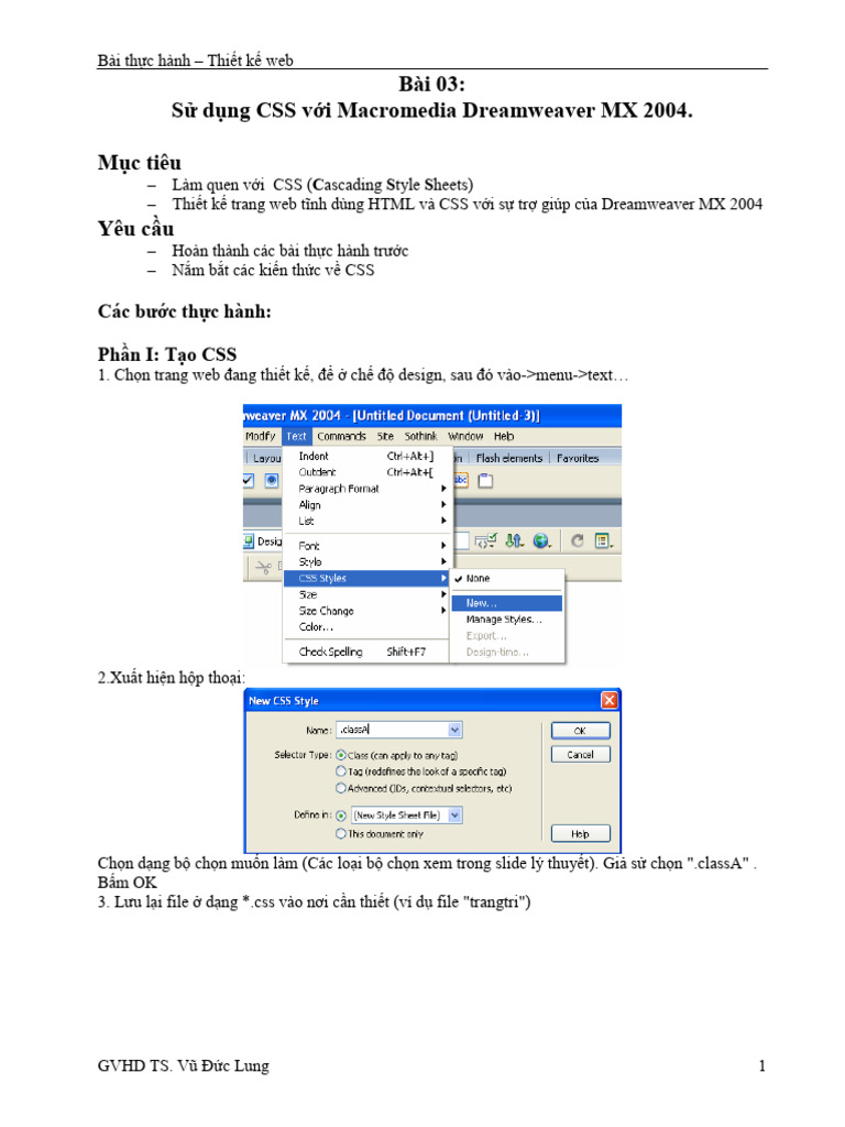 Tailieuxanh Baith03 Css Dreamweaver 7085 | PDF