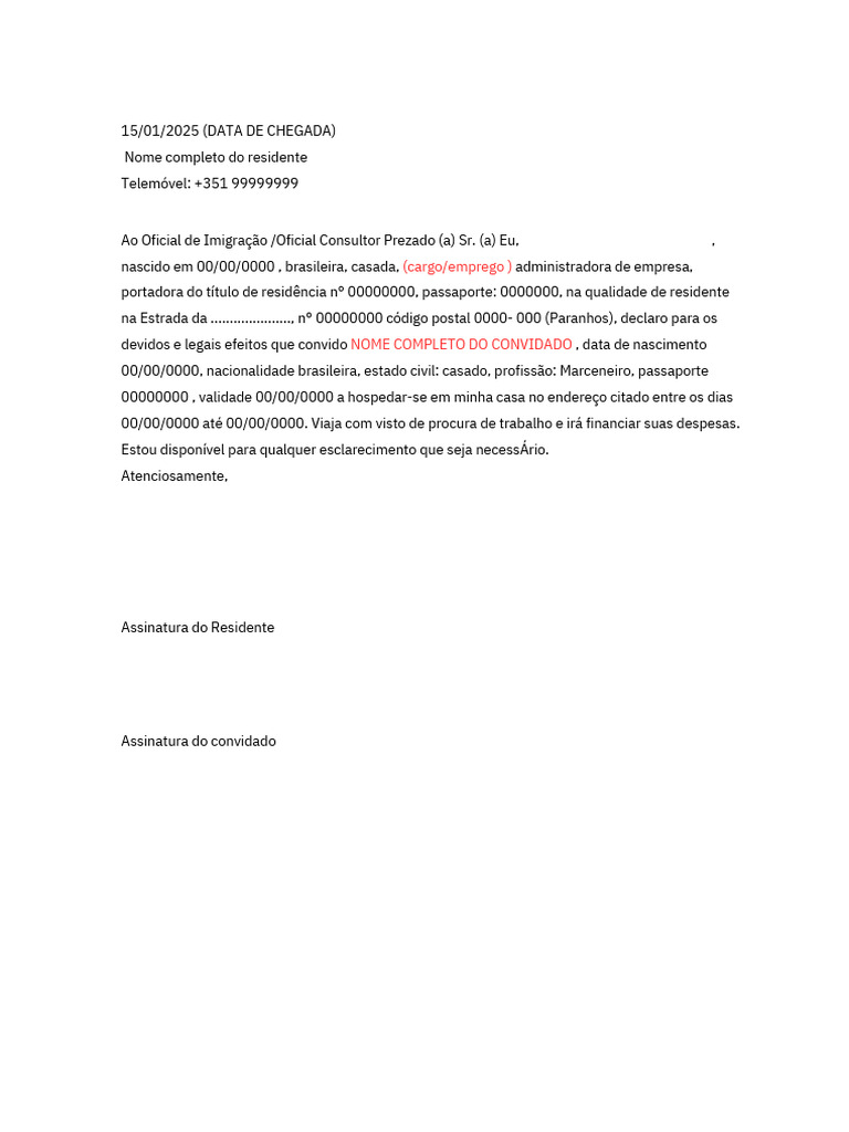Modelo Carta Convite | PDF