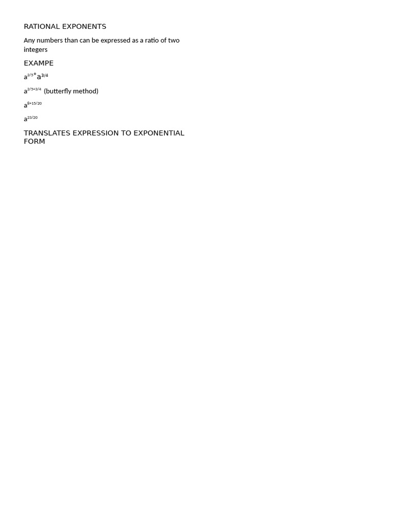 Rational Exponents | PDF