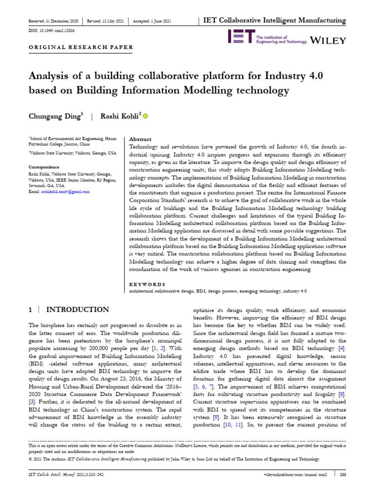 Analysis of A Building Collaborative Platform For | PDF | Building ...