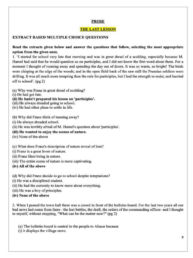 The Last Lesson | PDF