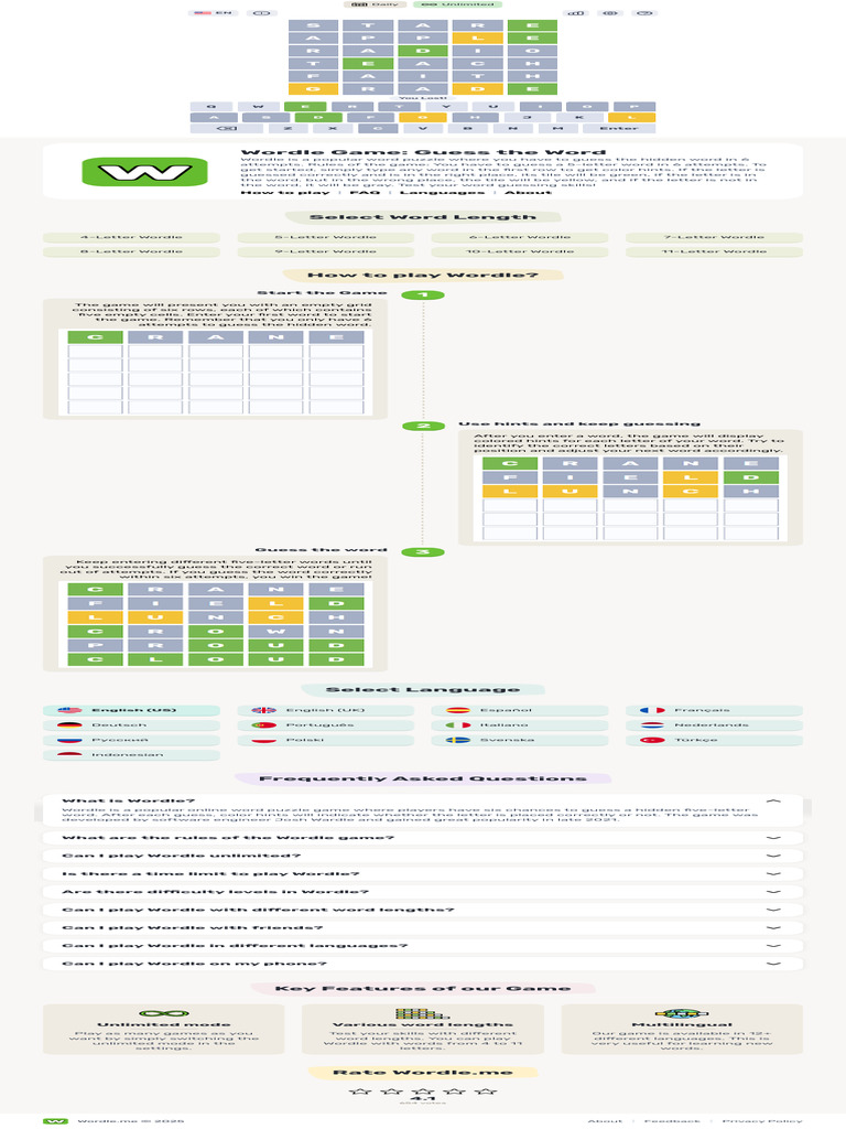 Wordle Game - Unlimited Games | PDF