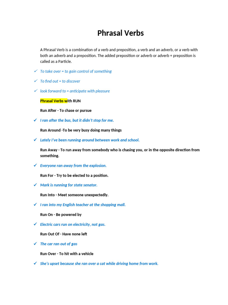 Understanding Phrasal Verbs Explained | PDF