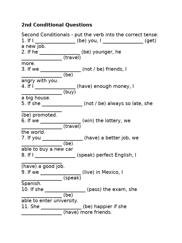 2nd Conditional Questions | PDF