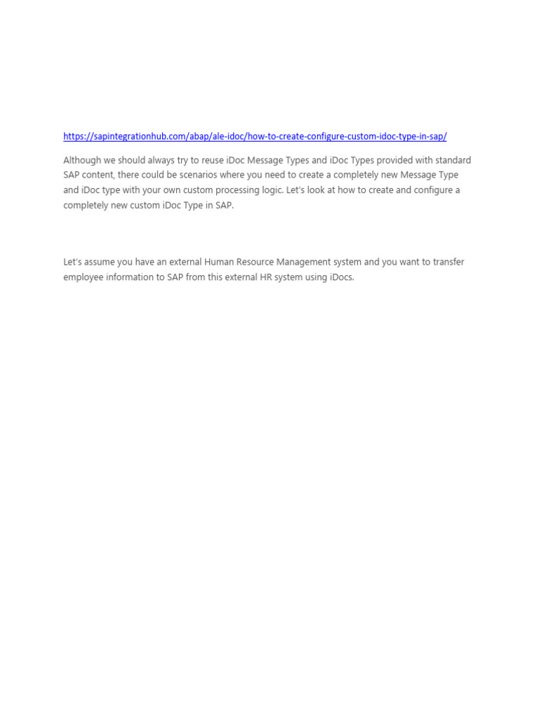 Create Configure Custom Idoc Type In Sap 1732100365 Pdf Parameter Computer Programming