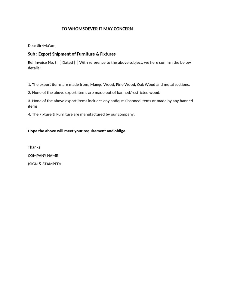 10.wooden Declaration Format | PDF