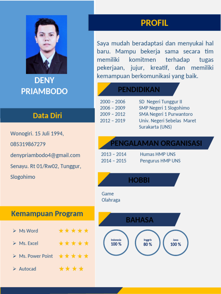 Contoh CV Deni | PDF