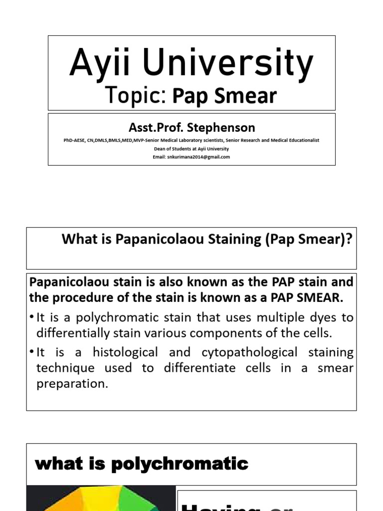 PAP Stain -PAP Smear | PDF | Staining | Cervical Cancer