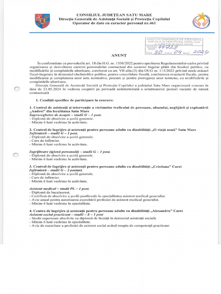 Anunt Concurs 23052024 | PDF