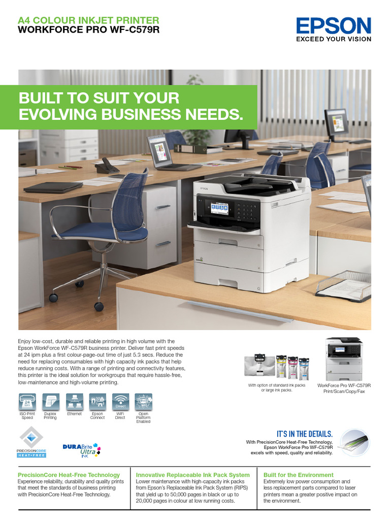 EPSON WorkForce Pro WF-C579R PDF | PDF | Image Scanner | Printer (Computing)
