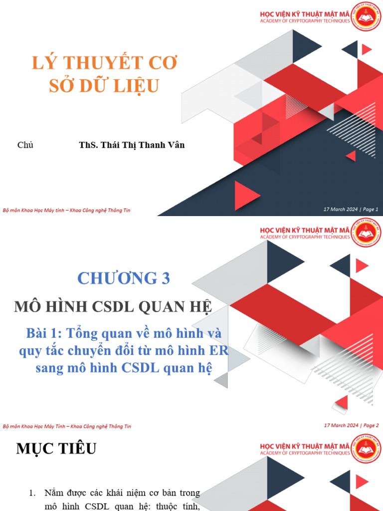 03.1 Chương 3 - Mô hình CSDL quan hệ | PDF
