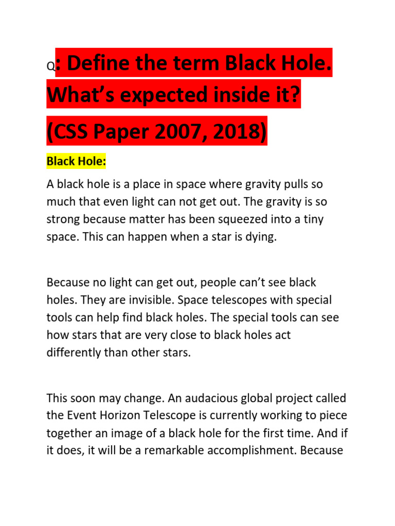 Understanding Black Holes: Formation and Size | PDF | Black Hole | Stars