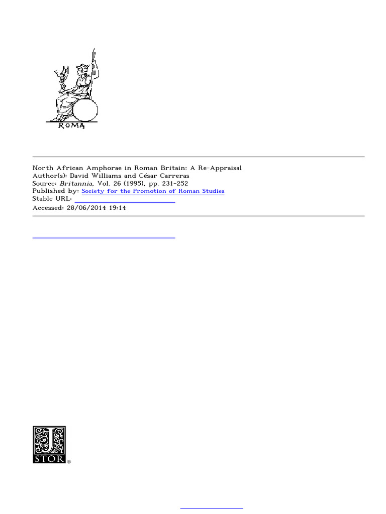 Williams, D., & Carreras, C. (1995) - North African Amphorae in Roman Britain A Re-Appraisal ...
