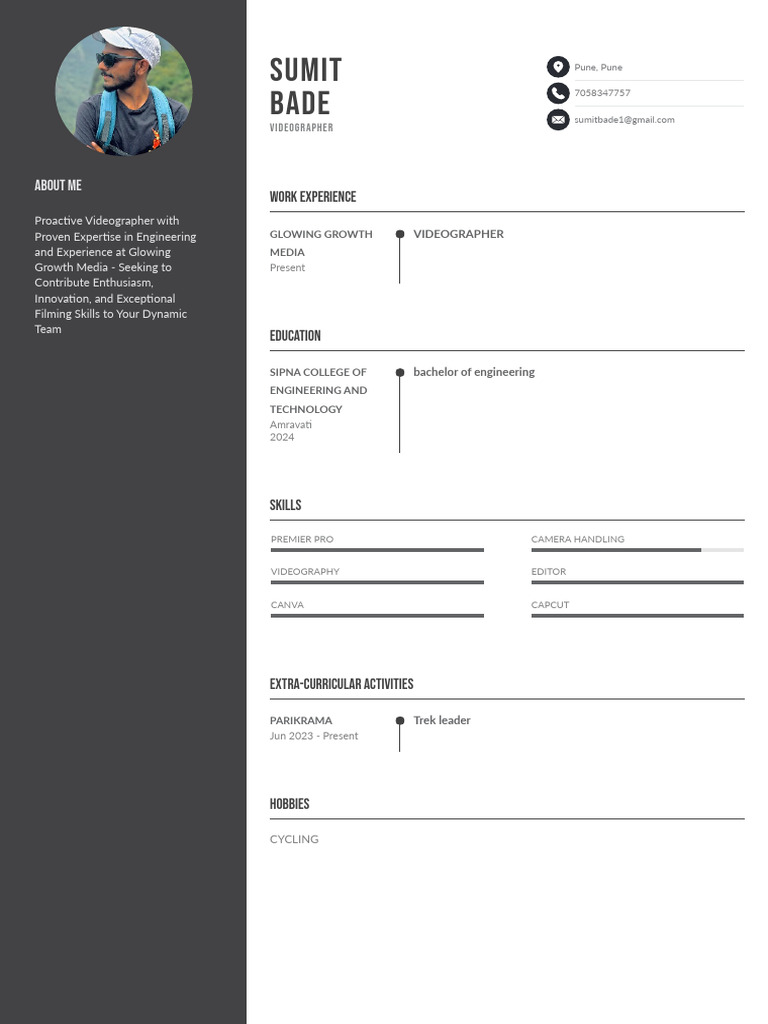 Cv- Sumit-content Creator | PDF