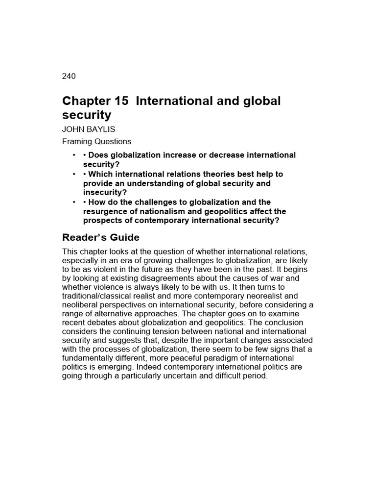 International Security | PDF | Democratic Republic Of The Congo | International Relations