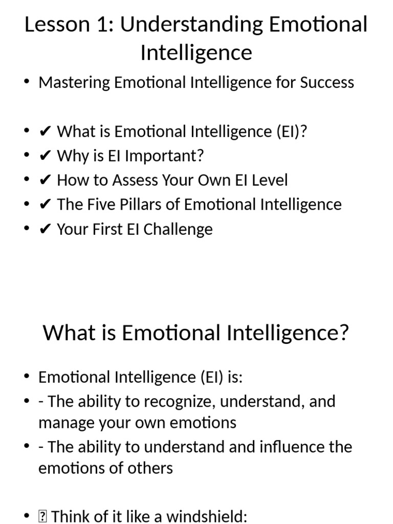 Master Emotional Intelligence Basics | PDF