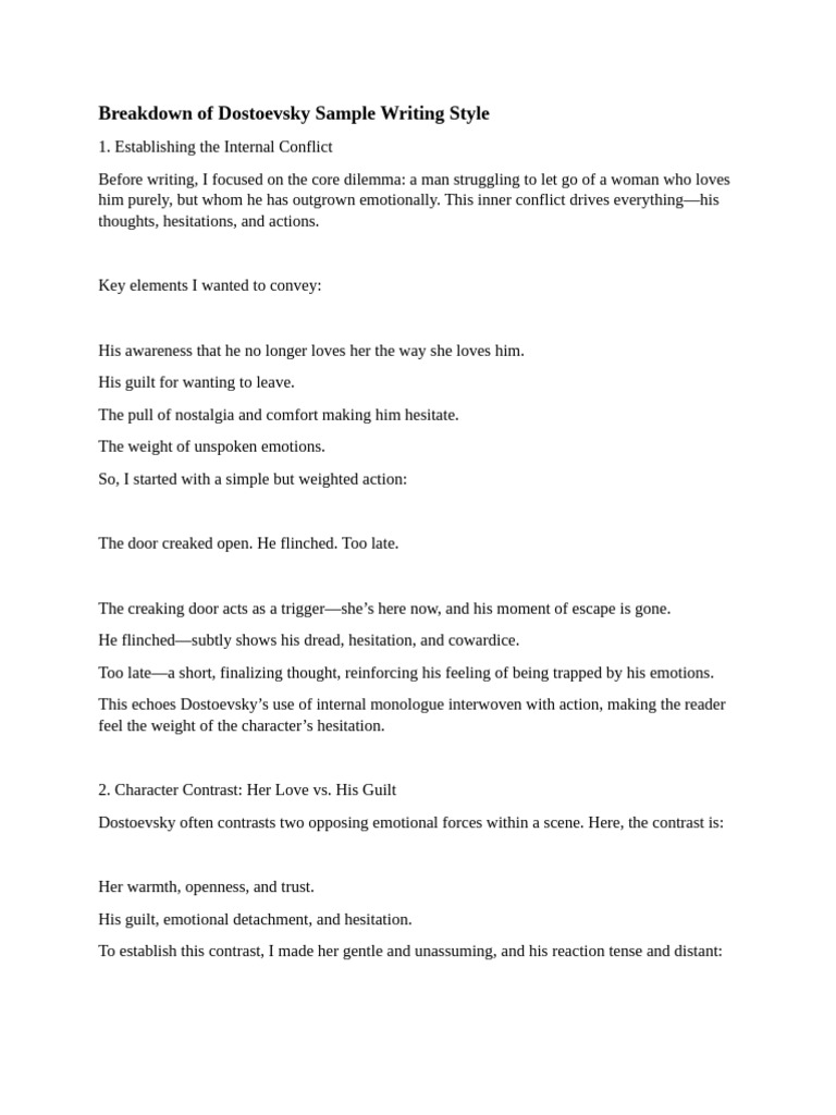 Analyzing Dostoevsky's Writing Style | PDF