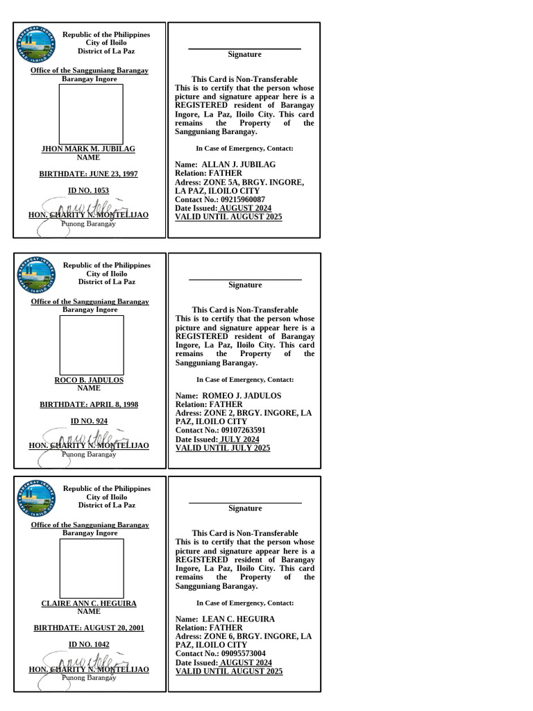 BRGY. ID | PDF | Authentication | Access Control