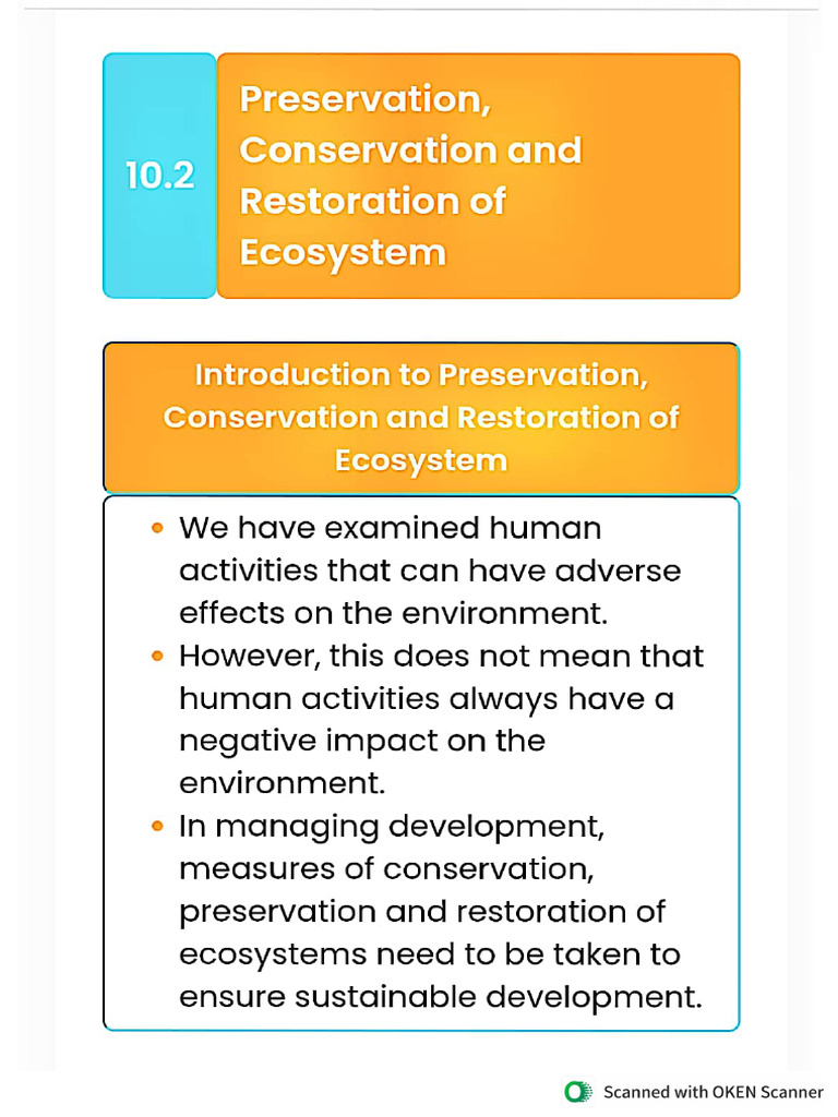 Ecosystem Preservation, Conservation, Restoration | PDF