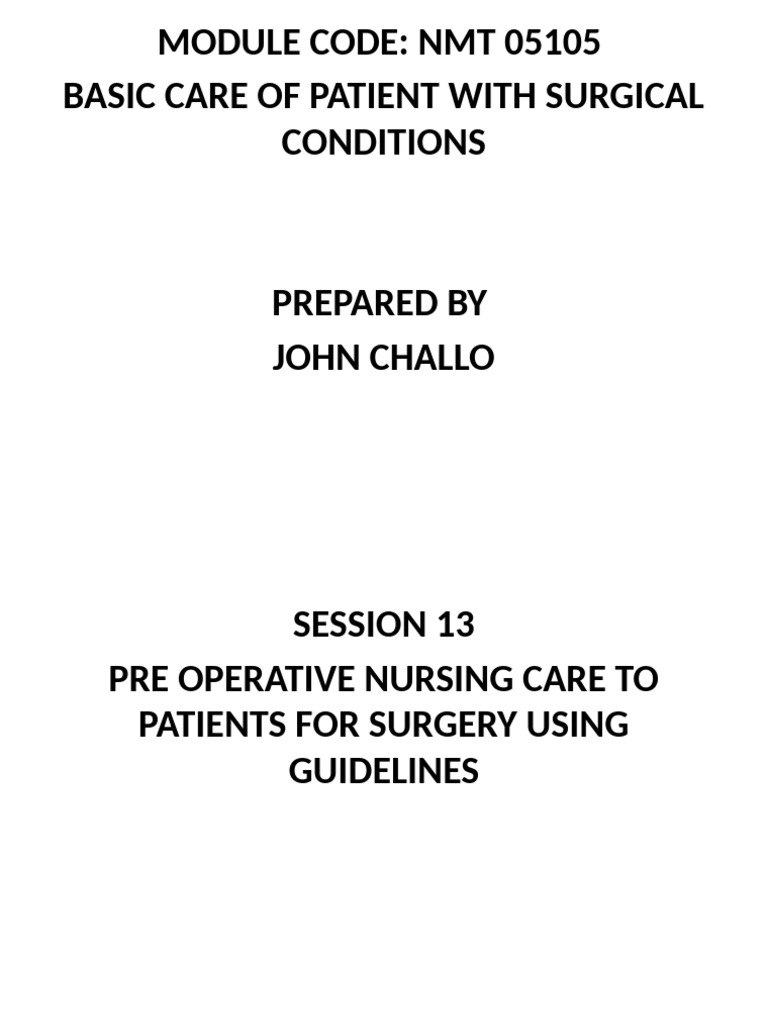 Preoperative Nursing Care Guidelines | PDF | Surgery | Informed Consent