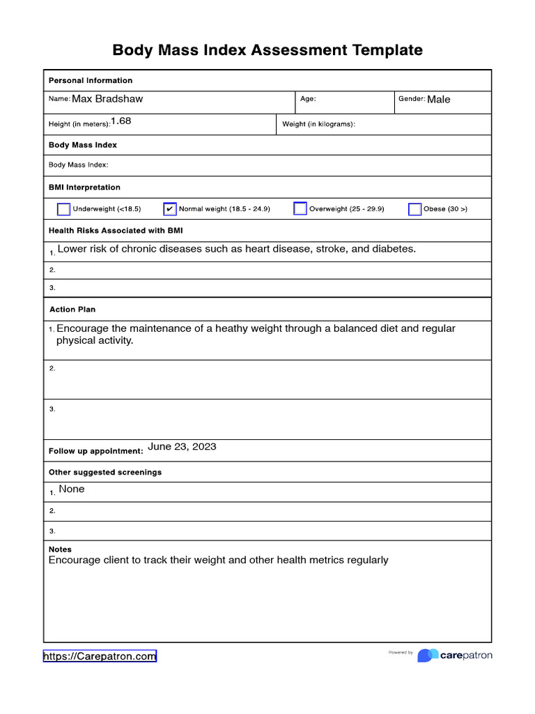 Body Mass Index Example | PDF