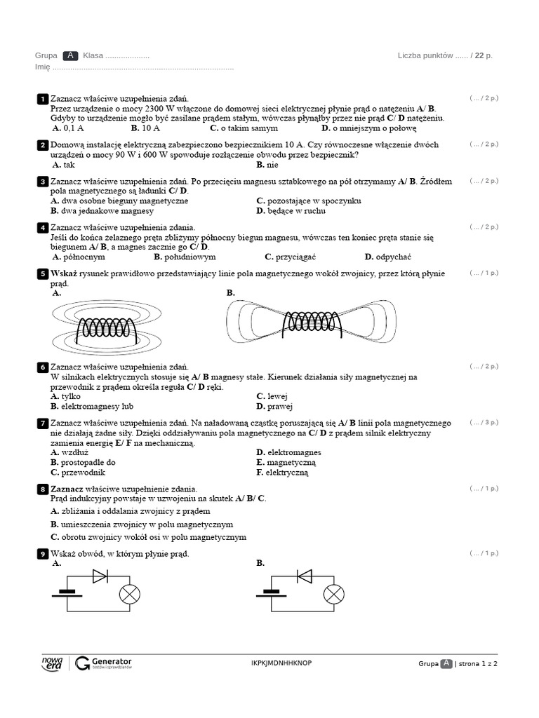 Wiad-797258-Test 2. Elektryczność I Magnetyzm Test (Z Widoczną ...
