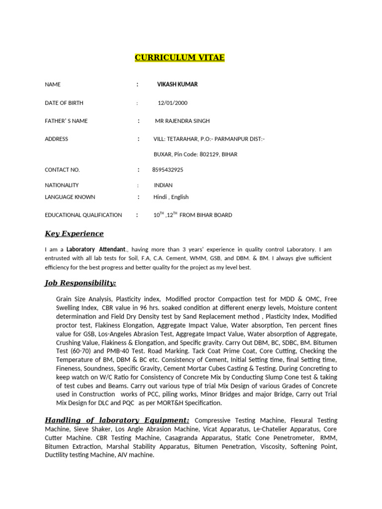 Aditya CV | PDF | Civil Engineering | Building Materials