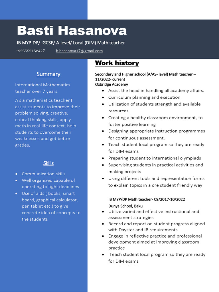 CV Basti | PDF | Teachers | Curriculum