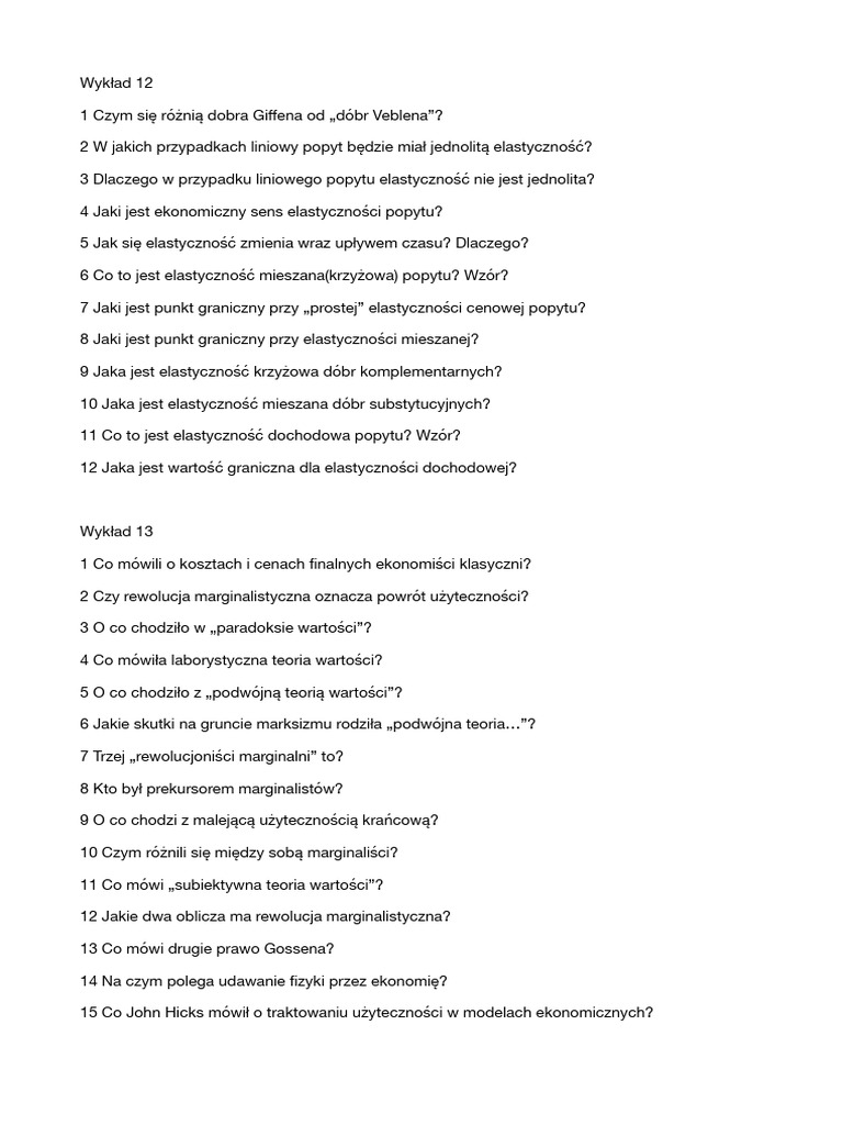 Pytania Mikro Wyk 12, 13 I Mankiw r5 | PDF