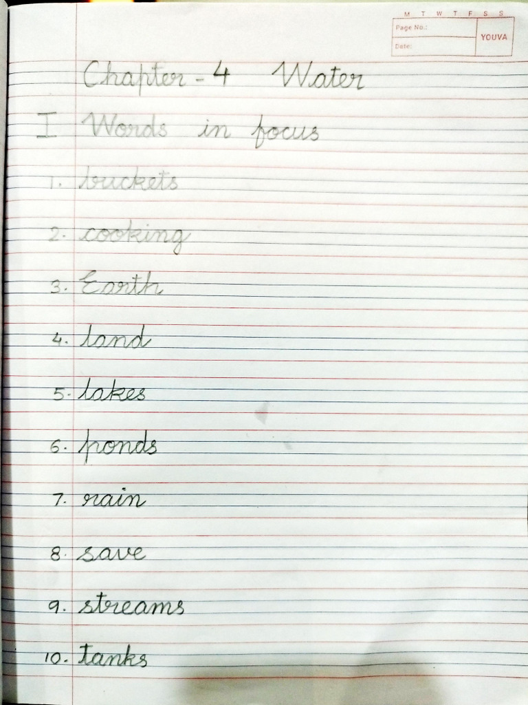 EVS-ch4 Water Notebook Work | PDF