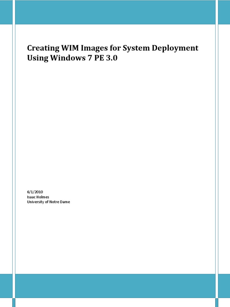 Creating WIM Images For System Deployment Using Windows 7 PE 3.0 | PDF | Windows Registry ...