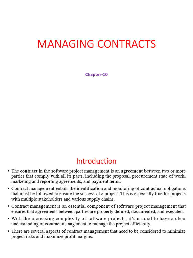 SPM - L11 - 1 - Managing Contracts | PDF | Software | Business