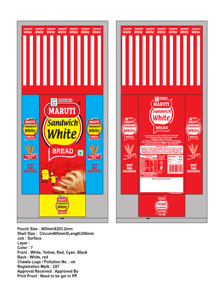Maruti 400g Sandwich White Bread New Curve | PDF