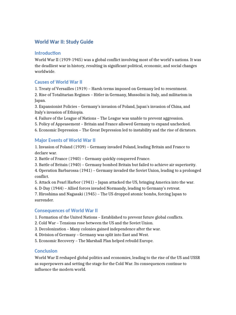 World_War_II_Study_Guide | PDF