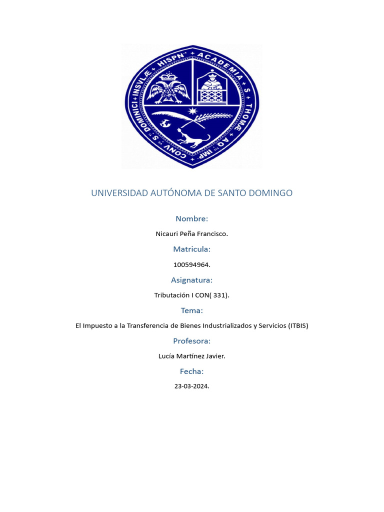 Definición y Normativa del ITBIS en RD | PDF | Impuestos