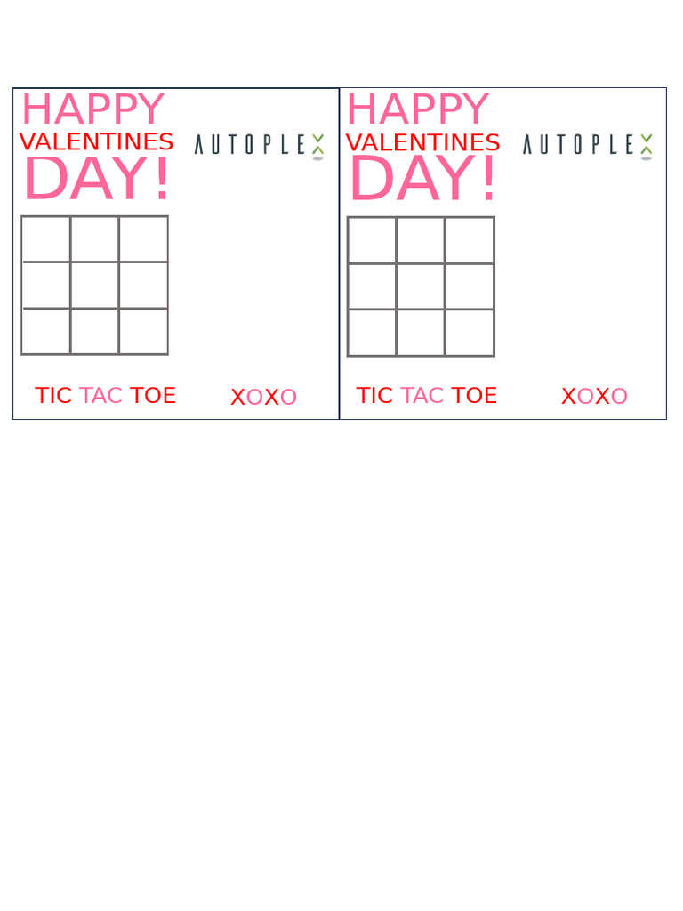 Valentine's Day Tic Tac Toe Game | PDF