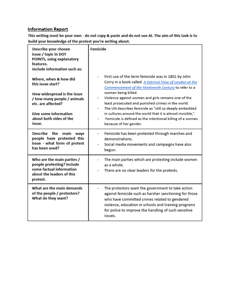 Information Report - Building Contextual Knowledge of Protest | PDF ...