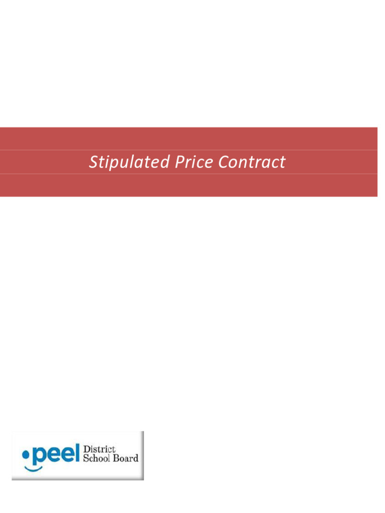 APPENDIX A - Stipulated Price Contract Rev4-1-20 | PDF | Bankruptcy ...