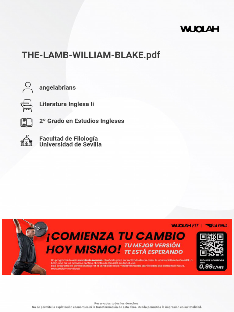 wuolah-free-THE-LAMB-WILLIAM-BLAKE | PDF | William Blake | Romanticism