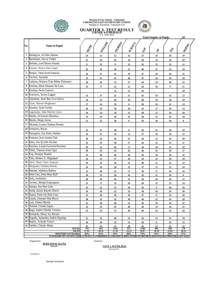 6 Emerald Raw MPS Quarter 2024 2025 | PDF