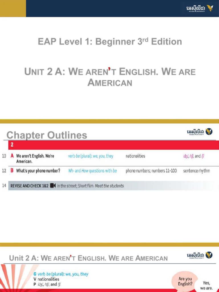 EAP Level 1 A Chapter 2 (English File 3rd Beginner) | PDF | Laos ...