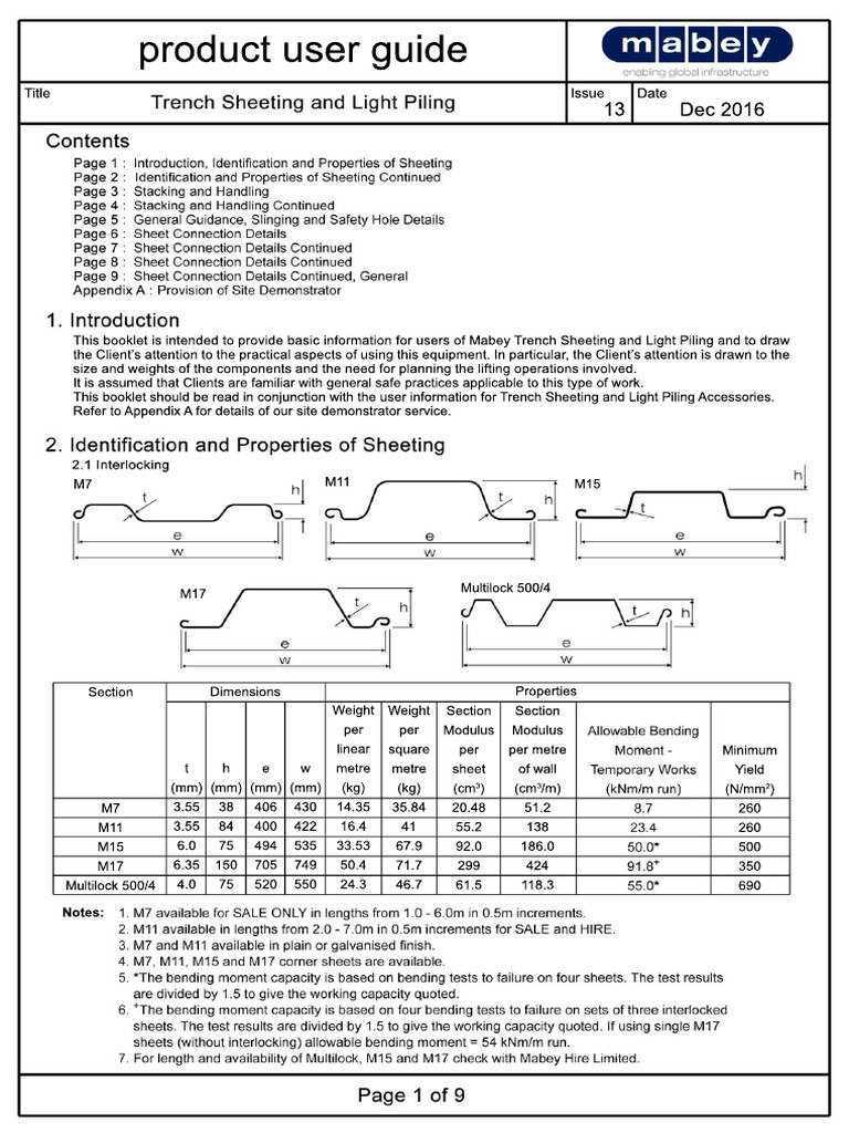 Mabey Sheet Pile 2 | PDF