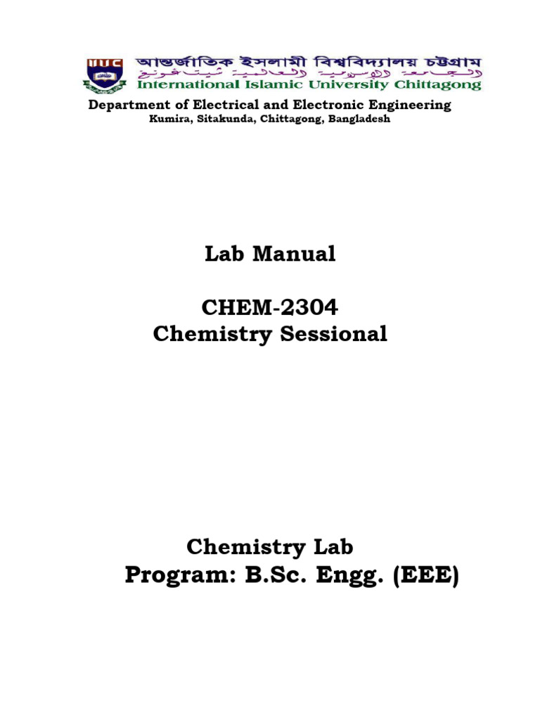 Lab Manual | PDF | Titration | Chemistry