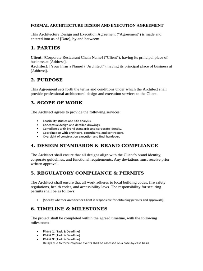 Formal Architecture Design and Execution Agreement | PDF | Architect ...
