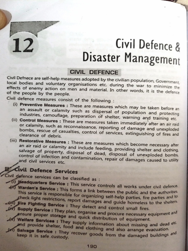 Chap-12 Civil Defence & Disaster Management | PDF | Civil Defense ...