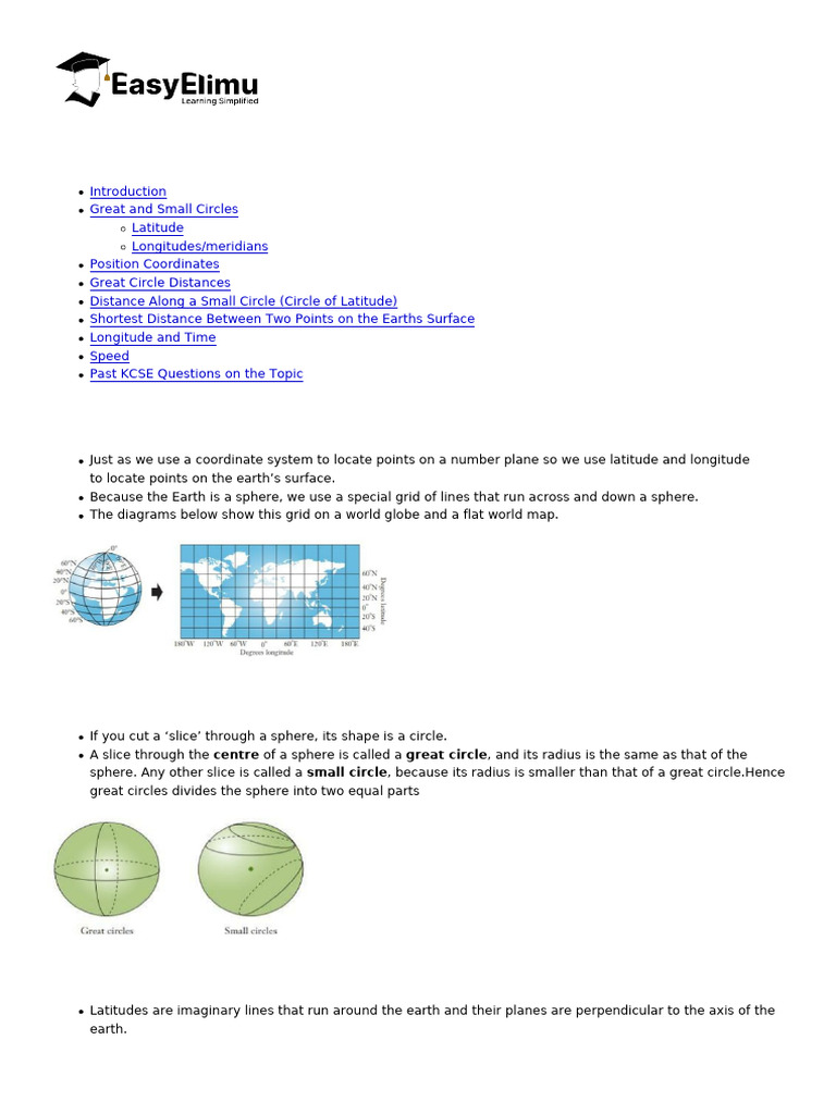 HsLongitudes and Latitudes - Mathematics Form 4 Notes-1378 | PDF ...