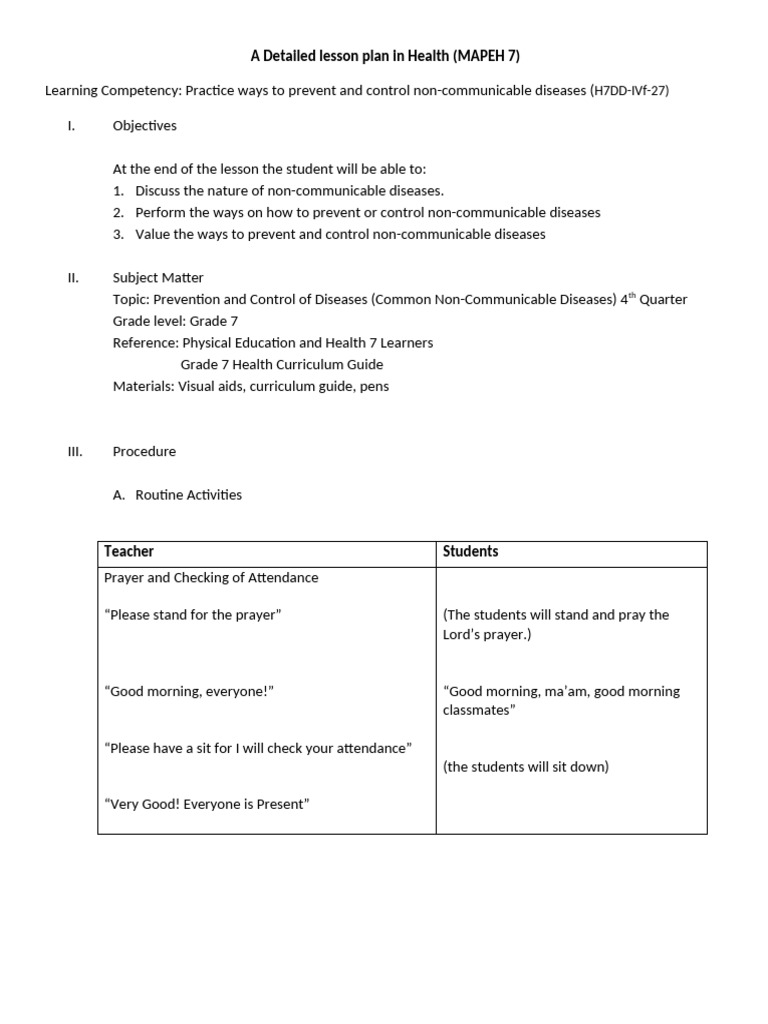 LESSON-PLAN-EDITEEED | PDF | Non Communicable Disease | Lesson Plan